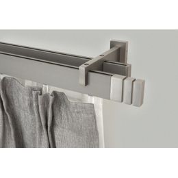 Gardinenstange Garesa, L:180cm, silber, Aluminium, Kinderzimmer, Gardinenstangen, "FLAT", Rechteckprofil, Wandmontage, perfekter Lauf, modern,