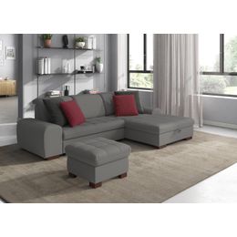 Sit & More Ecksofa SIT & MORE, B:275cm H:82cm T:173cm, grau, Luxus-Microfaser ALTARA NUBUCK (100% Polyester);Soft clean (98% Polyester, 2% Polyamid);Struktur