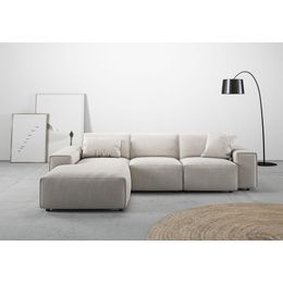 Ecksofa Andas, B:264cm H:71cm T:191cm, beige, 100% Polyester, Wohnzimmer, Sofas, "Glimminge L-Form auch in Breitcord, Feincord + Easy care-Bezug",