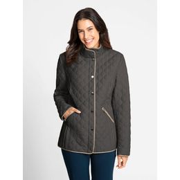 Inspirationen Damen Steppjacke, grau, Gr. 40, unifarben, 100% Polyester, Wattierung:100% Polyester, Jacken