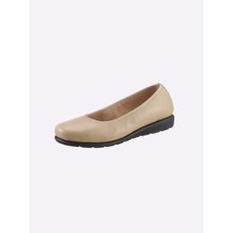 Classic Basics Damen Ballerina, Gr. 37, beige, Glattleder, Basic, Schuhe