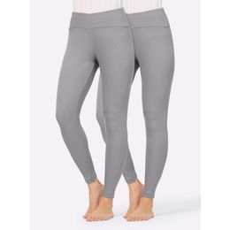 w&auml;schepur W&Auml;SCHEPUR Damen Leggings, grau, Gr. 36, unifarben, 72% Baumwolle, 28% Polyester, Hosen