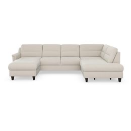 Sit & More Wohnlandschaft SIT & MORE, B:325cm H:90cm T:187cm, beige, Sofas, "Farö U-Form", inklusive Federkern, wahlweise mit Bettfunktion und Bettkasten