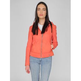 Maze Damen Lederjacke "Donie", pink, Gr. L, Obermaterial: 100% Lammleder; Innenseite: 100% Polyester; &Auml;rmelfutter: 100% Polyester, Jacken