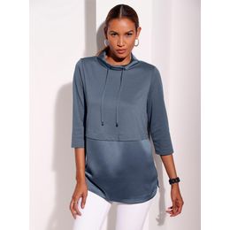 CRÉATION L CREATION L Damen Sweatshirt, blau, Gr. 36, unifarben, 76% Polyester, 20% Viskose, 4% Elasthan, Sweatshirts