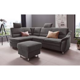 Ecksofa Places of Style, B:250cm H:90cm T:175cm, grau, Struktur imprägniert (100% Polyester);Luxus-Microfaser ALTARA NUBUCK (100% Polyester);Struktur
