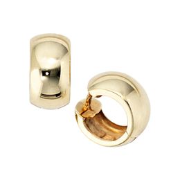 Jobo Damen Paar Creolen, 13,7mm, Gelbgold 333, gold, Gelbgold 333, Ohrringe, breit rund 333 Gold