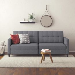 3-Sitzer DOREL HOME, B:203cm H:83cm T:83cm, grau, Webstoff 100% Polyester, Sofas, "Hartford II", Bettfunktion, Rückenlehne 2-teilig, 3-fach
