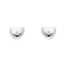 Adelia&acute;s ADELIA ́S Damen Paar Ohrh&auml;nger "1 Paar 925 Silber Ohrringe / Ohrstecker Herz mit Zirkonia", Damen, Silber 925 (Sterlingsilber), rosa, Silber 925