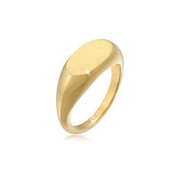 Elli Damen Fingerring "Siegelring Oval Glanz Geo Basic Trend 925 Silber", 56mm, ohne Stein, Silber 925 (Sterlingsilber), 2,1mm, gold, Silber 925