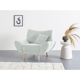 Sessel Home Affaire, B:112cm H:80cm T:82cm, silber, (100% Polyester) Struktur fein (100% Polyester) Chenille, Sessel, "Basta"