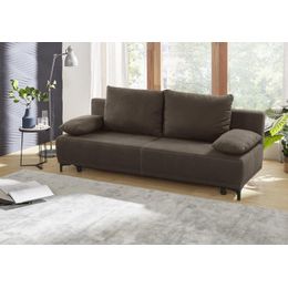 Jockenhöfer Schlafsofa, B:196cm T:83cm, braun, JOCKENHÖFER GRUPPE, Korpus: 100% Polyester;Kissen: 100% Polyester, Kinderzimmer, Sofas, "Luigi", praktischer