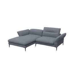 Ecksofa FLEXLUX, B:245cm H:88cm T:182cm, blau, 62% Polyester, 17% Cotton, 14% Viscose, 7% Linen, Wohnzimmer, Sofas, "Salino, Funktionssofa mit