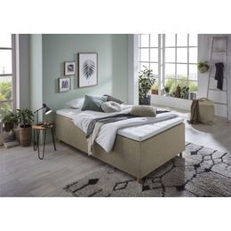 Boxbett Home Affaire, B:90cm L:200cm, beige, 100% Polypropylen, Komplettbetten, "Thorsby", Boxbett ohne Kopfteil, frei im Raum stellbar, f&uuml;r