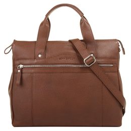 Betty Barclay Damen Shopper, braun, Leder, Strukturmuster, Taschen, echt Leder