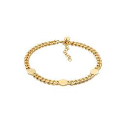 Elli Premium Damen Armband "Panzerkette Chunky Chain Pl&auml;ttchen Disc 925 Silber", 16cm, ohne Stein, Silber 925 (Sterlingsilber), gold, Silber 925