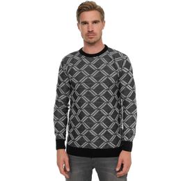 Rusty Neal Herren Strickpullover, schwarz, Gr. XXXL, unifarben, 70% Polyacryl, 30% Baumwolle, Pullover, in tollem Karo-Design