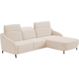 Sit & More Ecksofa SIT & MORE, B:271cm H:93cm T:191cm, beige, 100% Polyester, Wohnzimmer, Sofas, "Blues L-Form", wahlweise mit Klapptisch und USB