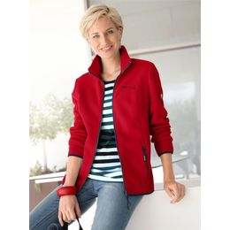 Casual Looks Damen Fleecejacke, rot, Gr. 36, unifarben, 100% Polyester, Jacken