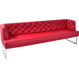 K+w Komfort & Wohnen Polsterbank, B:222cm H:83cm T:67cm, schwarz, K+W KOMFORT & WOHNEN, Bronco: Nappaleder pigmentiert, Dickleder, 1, 3/1, 5mm, mit rustikal gek&ouml;rnten