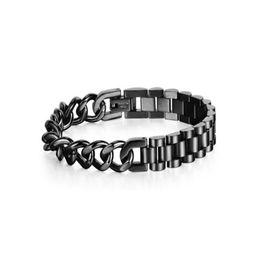 Firetti Damen Edelstahlarmband "Schmuck Geschenk Armband Panzerkette kombiniert, verstellbar", Edelstahl, schwarz, Edelstahl, Armbänder