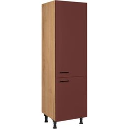 Kühlmodul Nobilia, B:60cm H:216,6cm T:58,3cm, rot, Schränke, ""Easytouch", für ein Kühl- und Gefrierschrank, Ausrichtung wählbar", vormontiert,