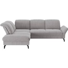 Sit & More Ecksofa SIT & MORE, B:288cm H:88cm T:242cm, silber, 90% Polyester, 10% Polyamid, Wohnzimmer, Sofas, "Leandro L-Form", Wahlweise mit Bett-, Kopfteil -