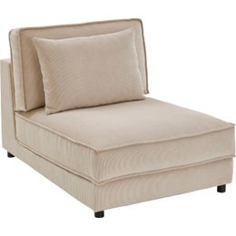 XXL-Sessel, B:81cm T:126cm, beige, ATLANTIC HOME COLLECTION, Sessel, "Valan", XXL-Sitzfläche, mit Cord-Bezug, frei stellbar, mit Wellenunterfederung