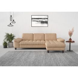 Sit & More Ecksofa SIT & MORE, B:275cm H:88cm T:172cm, braun, 100% Polyester, Wohnzimmer, Sofas, "Westham L-Form", Recamiere, mit oder ohne Bettfunktion,