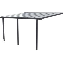Terrassendach Beckmann, B:435cm T:250cm, grau, Aluminium, Kunststoff, Terrassen&uuml;berdachungen, "TREND Gr. 3"