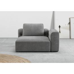 1,5-Sitzer RAUM.ID, B:134cm H:62cm T:109cm, grau, 100% Polyester, Sofas, "Cushid", Modul-Eckteil, auch einzeln stellbar, Breite 134 cm