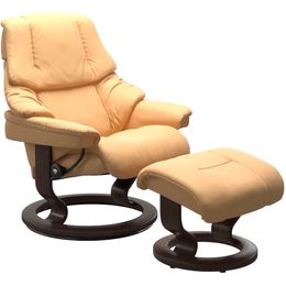 Relaxsessel stressless, B:88cm H:98cm T:78cm, gelb, Wohnzimmer, Sessel, "Reno", mit Classic Base, Größe S, M & L, Gestell Wenge