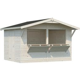 Gerätehaus Palmako, beige, Massivholz, Garten, Gerätehäuser, "Marktstand Stella", natur