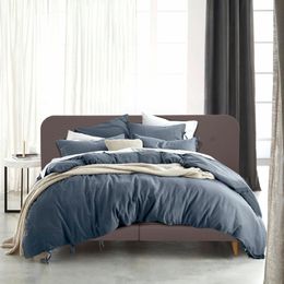 Boxspringbett Andas, braun, Strukturstoff-Bezug (100% Polyester), Komplettbetten, "Premium", Steppung mit Knopfheftung, inkl. Topper