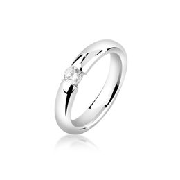 NENALINA Damen Verlobungsring "Damenring Solit&auml;r mit Zirkonia 925 Silber", 58mm, Silber 925 (Sterlingsilber), 4mm, silber, Silber 925