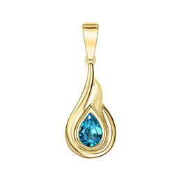 Vivance Damen Kettenanh&auml;nger "375/- Gelbgold glanz Blautopas", one-size, Gold, 1,8 g, gelb, Gold, Schmuckanh&auml;nger