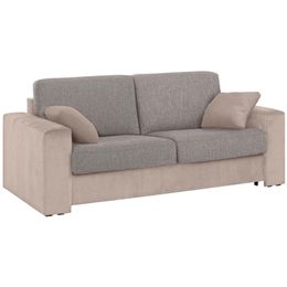 Schlafsofa Home Affaire, B:200cm H:85cm T:100cm, beige, Struktur/Luxus-Microfaser (100% Polyester);Struktur fein ( 100% Polyester), Wohnzimmer,