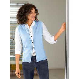 Casual Looks Damen Strickweste, blau, Gr. 36, unifarben, 50% Baumwolle, 50% Polyacryl, Westen