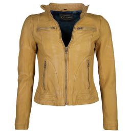 JCC Damen Lederjacke "8006", gelb, Gr. M, Oberstoff: 100% Lammnappa; Futter: 65% Polyester, 35% Baumwolle; &Auml;rmelfutter: 100% Polyester, Jacken