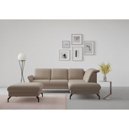 Sit & More Ecksofa SIT & MORE, B:250cm H:84cm T:207cm, grau, Wohnzimmer, Sofas, "Fashion L-Form", wahlweise mit Kopfteilverstellung und Vorziehsitz, motorisch