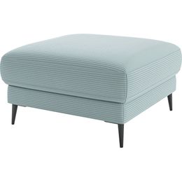 Polsterhocker Inosign, B:80cm H:44cm T:80cm, blau, 88% Polyester, 12% Polyacryl, Hocker, "Downtown", passend zur Serie, auch in Cord