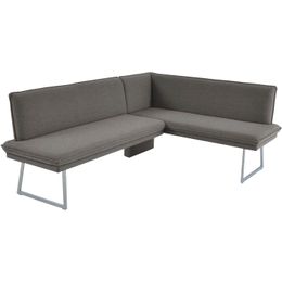 K+w Komfort & Wohnen Eckbank, H:86cm T:60cm, braun, K+W KOMFORT & WOHNEN, Esszimmer, Sitzbänke, mit Sattlernaht und schmaler Kufe, langer Schenkel rechts oder links
