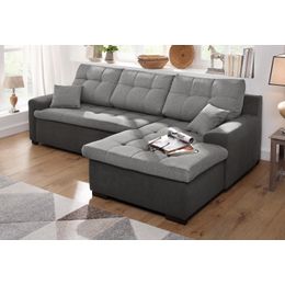 Ecksofa Home Affaire, B:247cm H:75cm T:150cm, grau, 100% Polyester Luxus-Microfaser/Struktur;100% Polyester PRIMABELLE/Webstoff;100% Polyester