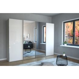 Schwebet&uuml;renschrank Wiemann, B:296,3cm H:236cm T:67cm, grau, Floatglas, Holzwerkstoff, Schr&auml;nke, "Monaco", hochwertige Glas- und Spiegelfront