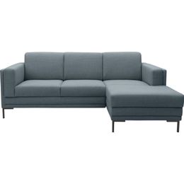 Ecksofa, B:214cm H:82cm T:146cm, blau, LOOKS by Wolfgang Joop, 100% Polyester, Wohnzimmer, Sofas, "LOOKS VII L-Form", klare Linien, edles Design