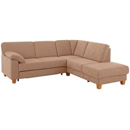 Ecksofa Home Affaire, B:243cm H:88cm T:91cm, braun, Struktur fein ( 100% Polyester);Luxus-Microfaser ALTARA NUBUCK (100% Polyester);Luxus-Microfaser