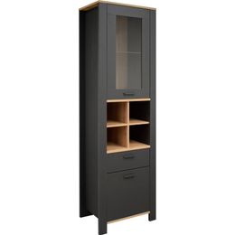 M&auml;usbacher Standvitrine M&Auml;USBACHER, B:63cm H:203cm T:44cm, schwarz, Schr&auml;nke, "Nele", H&ouml;he 203 cm
