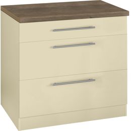 Wiho-K&uuml;chen Unterschrank WIHO K&Uuml;CHEN, B:90cm H:85cm T:60cm, beige, K&uuml;che, Schr&auml;nke, "Unna", 90 cm breit, mit 2 gro&szlig;en Ausz&uuml;gen