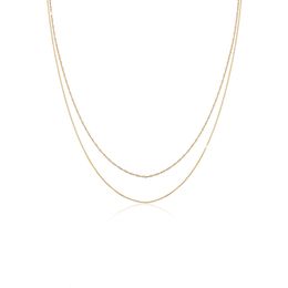 Elli Damen Ketten-Set "Choker Set (2tlg) Venezia Gliederkette 925 Silber", 36, ohne Stein, Silber 925 (Sterlingsilber), L: 36, gold, Silber 925