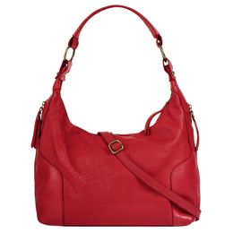 Samantha Look Damen Shopper, rot, Leder, Taschen, echt Leder, Made in Italy